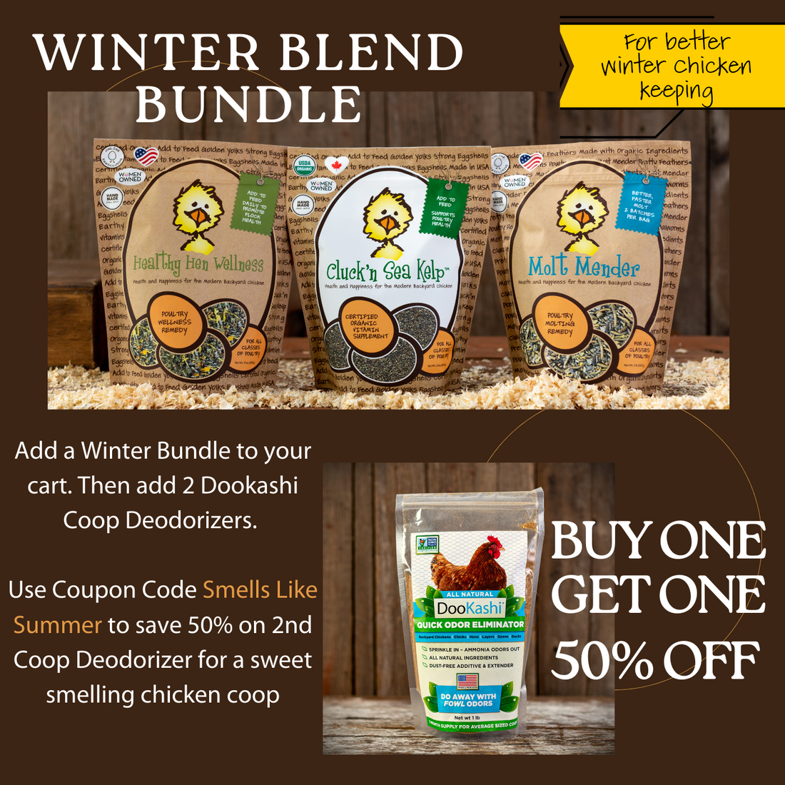 1# USA Organic Treats for Chickens™ + Nesting Box + Coop Care Pets